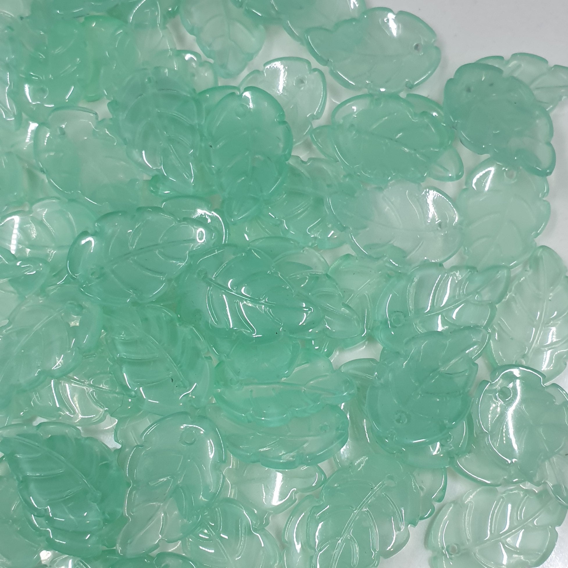 Light Jade Transparent Leaves | Blue Wren Mosaics