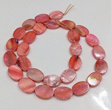 Freshwater Oval Shell - Dyed Pink | Blue Wren Mosaics