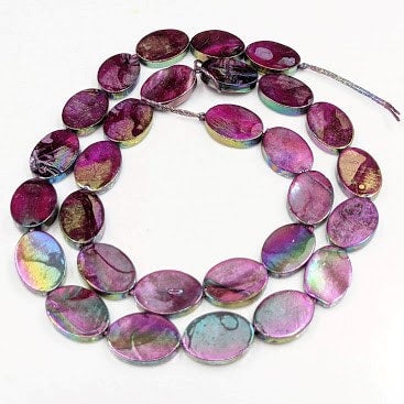 Freshwater Oval Shell - Dyed Purple | Blue Wren Mosaics