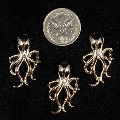 Gold Metal Octopus - Packet of 3 | Blue Wren Mosaics