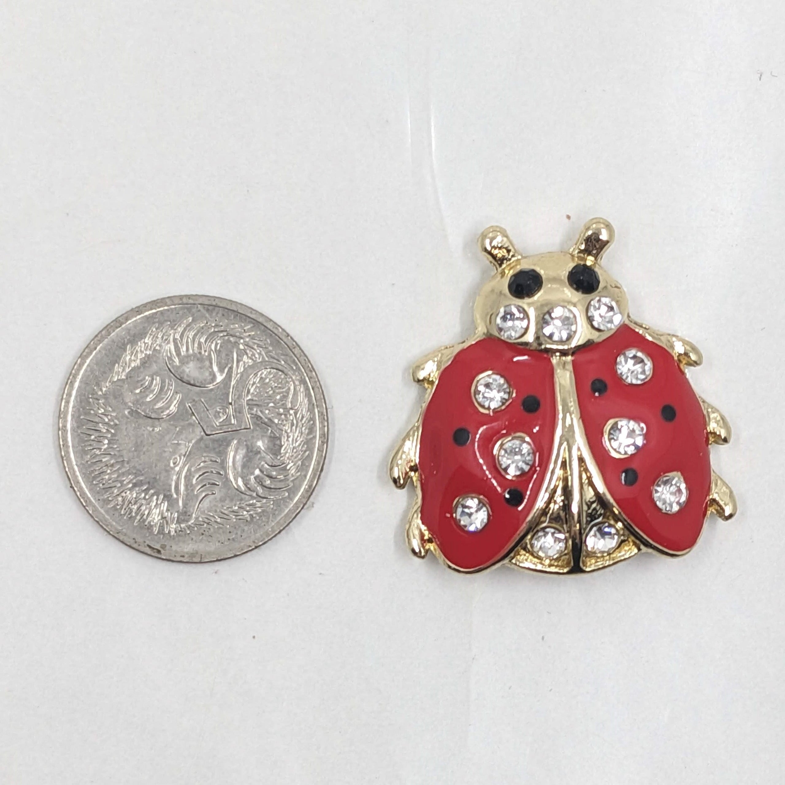 Enamel Ladybug 28mm Red Wings | Blue Wren Mosaics