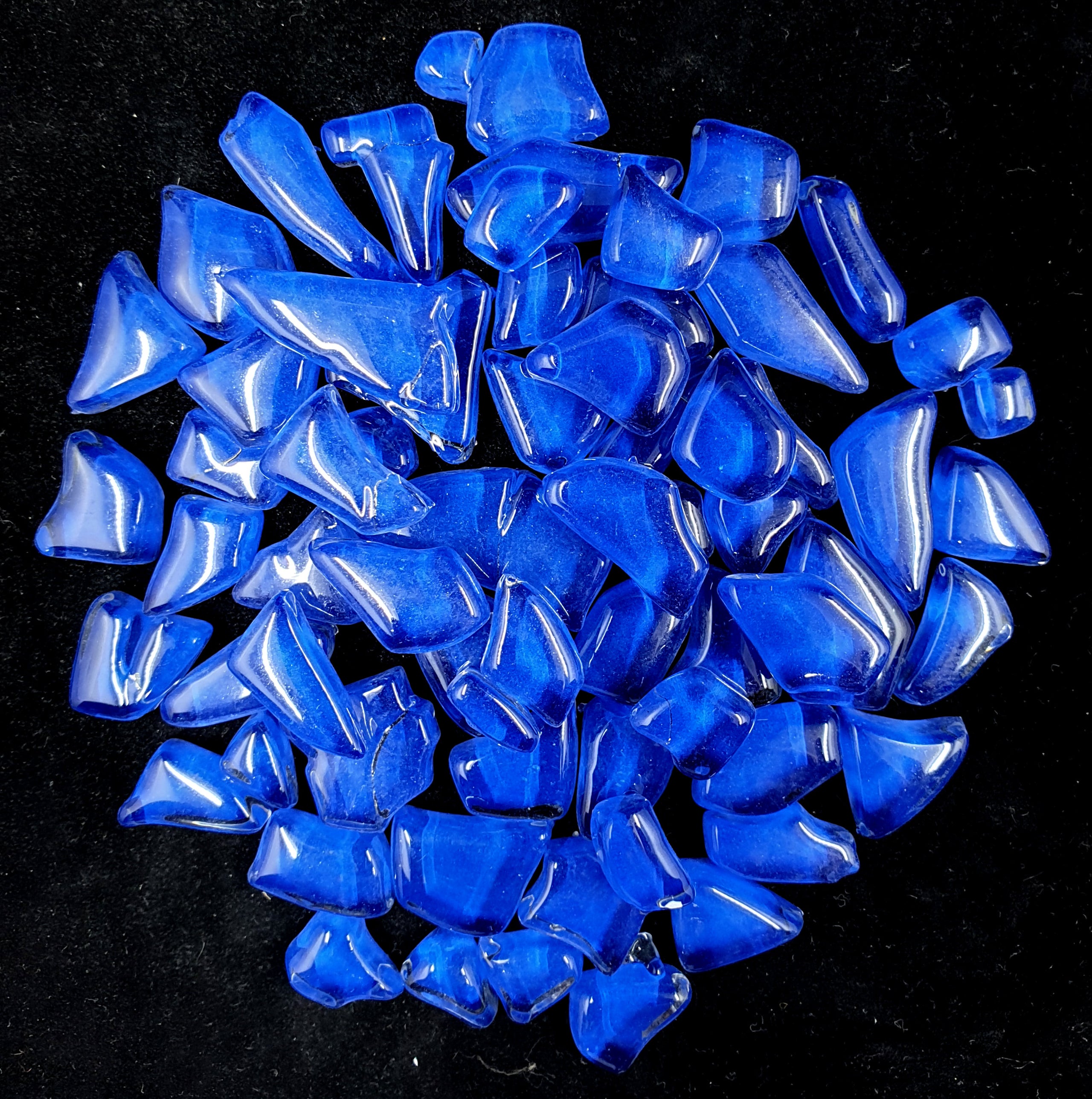 Mid Blue Crackle Glass - 100 grams | Blue Wren Mosaics